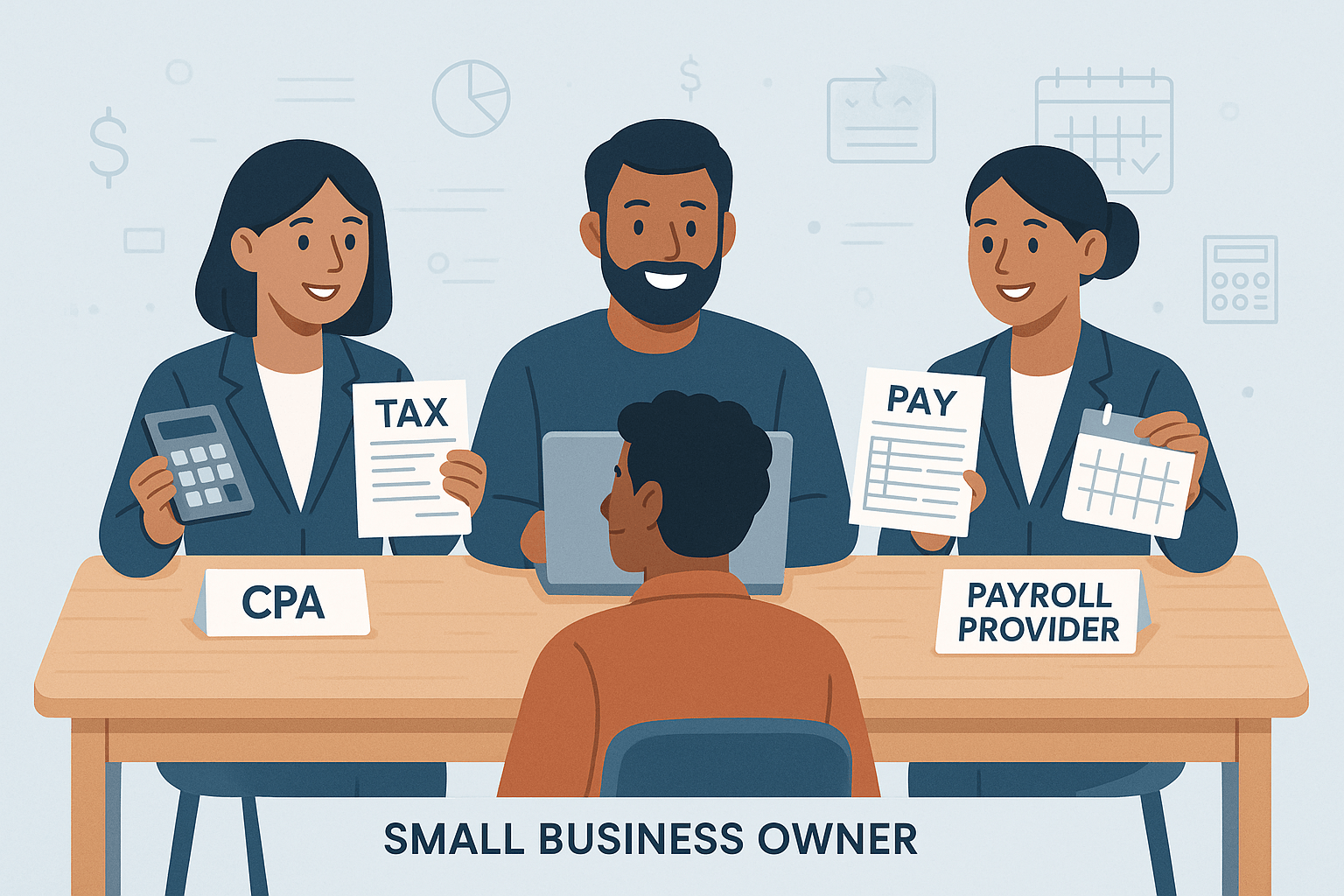 CPA vs. Bookkeeper vs. Payroll Provider: Who Does What?